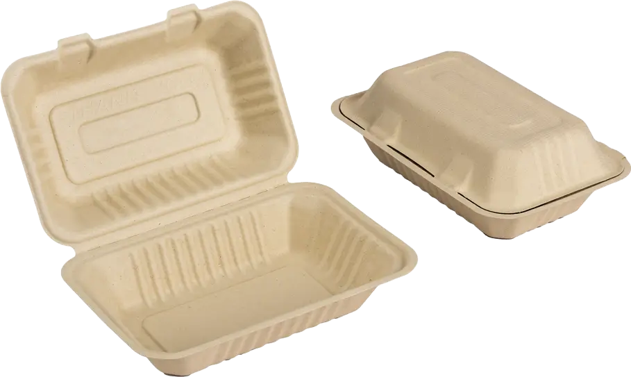 Bagasse Clamshell Containers | Biodegradable, Compostable & Eco-Friendly
