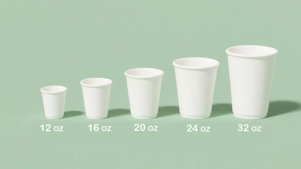 Bagasse Cup Size Chart (12–32 oz) | oz to Cups & mL Guide